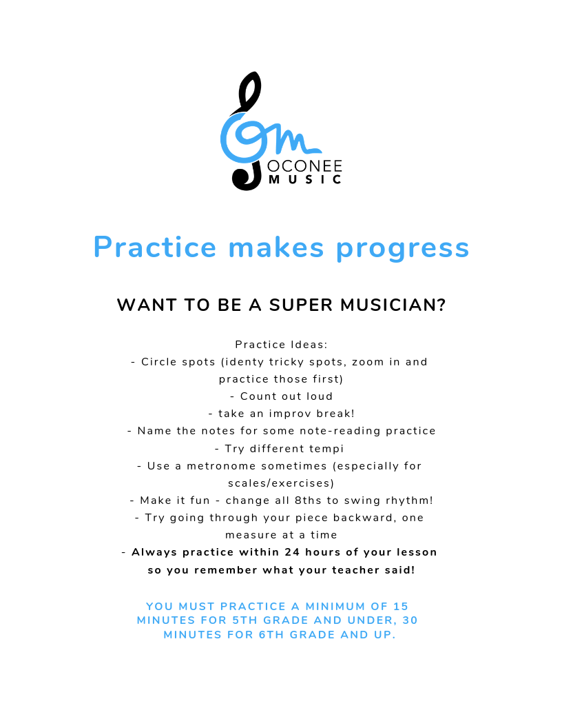 100 Day Practice Challenge for Super Students - Oconee Music